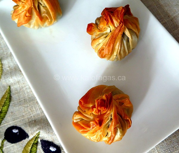 Phyllo Beggar’s Purses With Greens | Kalofagas.ca